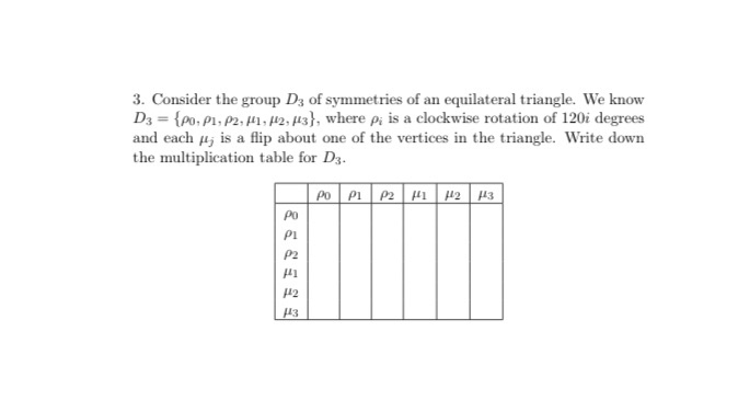 Solved 3. Consider the group D3 of symmetries of an | Chegg.com
