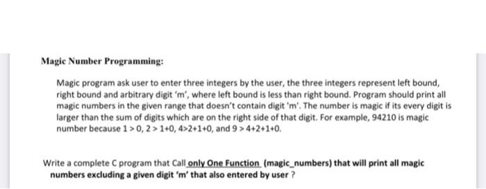 Solved Magic Number Programming: Magic program ask user to | Chegg.com