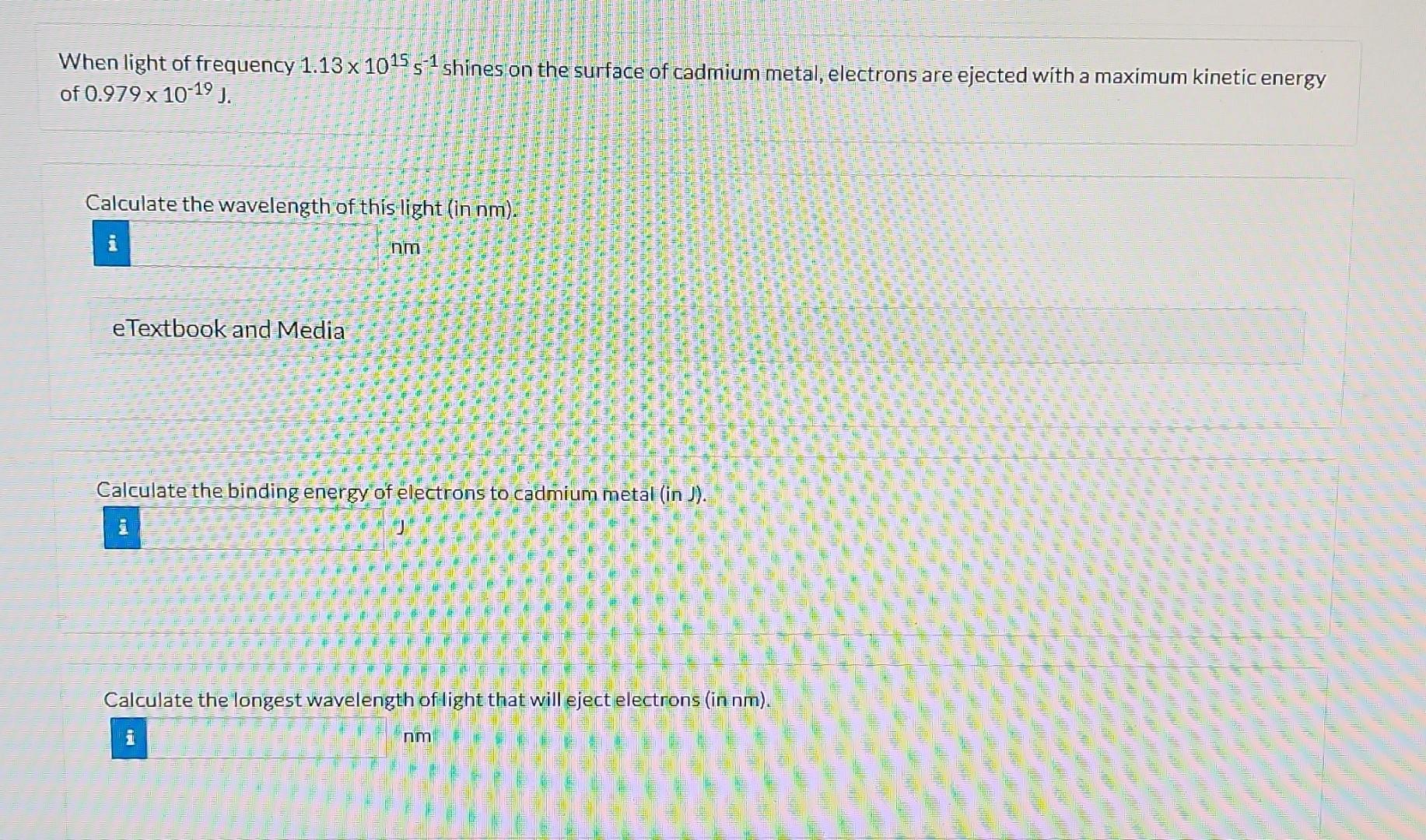 Solved When light of frequency 1.13×1015 s−1 shines on the | Chegg.com