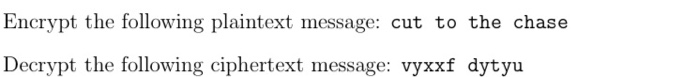 Solved Encrypt the following plaintext message: cut to the | Chegg.com