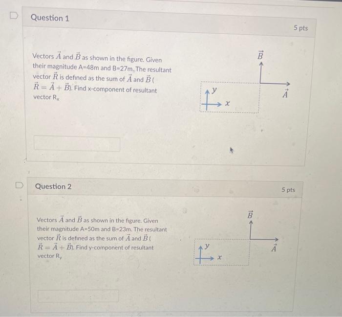 Solved Vectors A and B as shown in the figure. Given their | Chegg.com