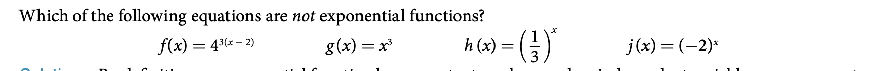 Solved Which of the following equations are not exponential | Chegg.com