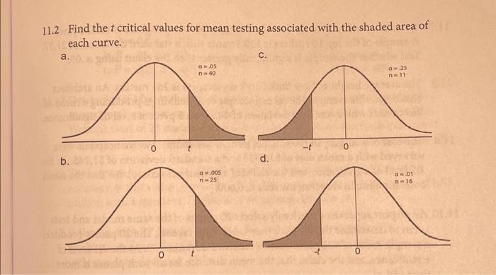 Solved 12 Find The T Critical Values For Mean Testing 8306