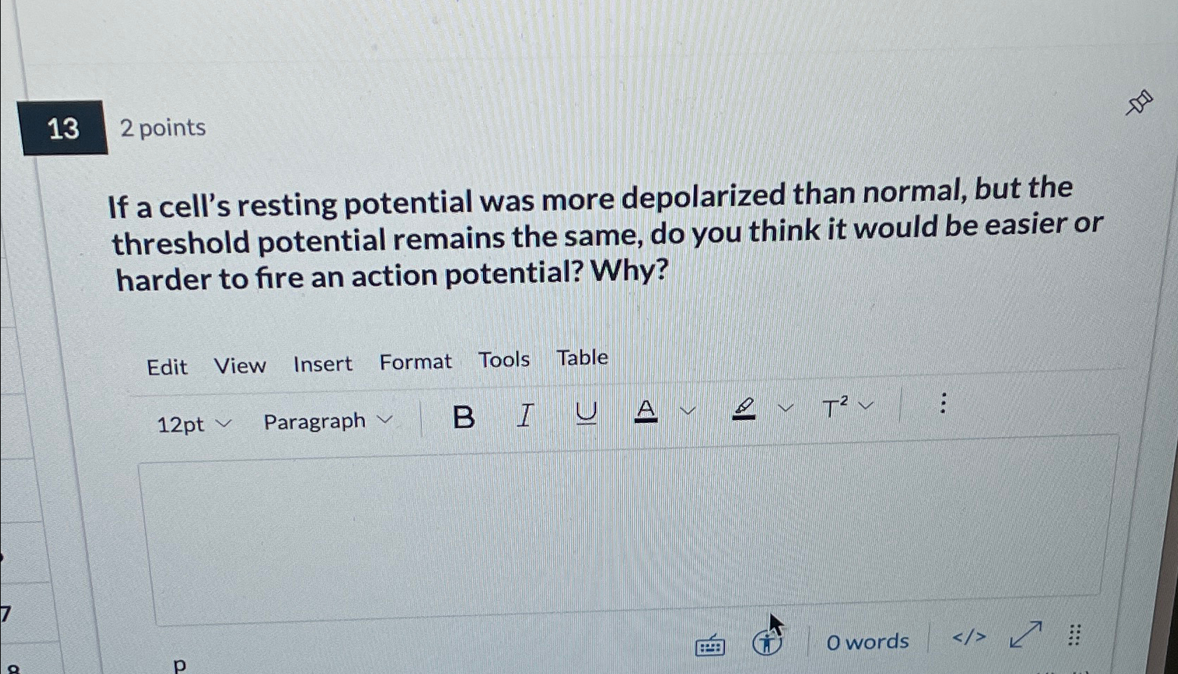 Solved 2 ﻿pointsIf a cell's resting potential was more | Chegg.com