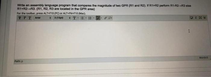 Solved Write an assembly language program that compares the | Chegg.com