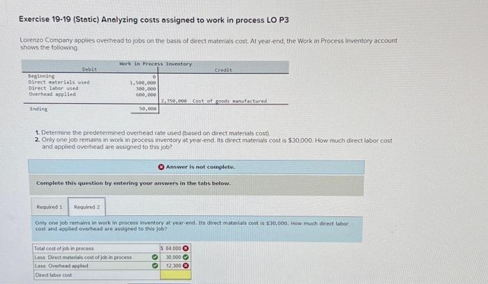 Solved Exercise 19-19 (Static) Analyzing costs assigned to | Chegg.com
