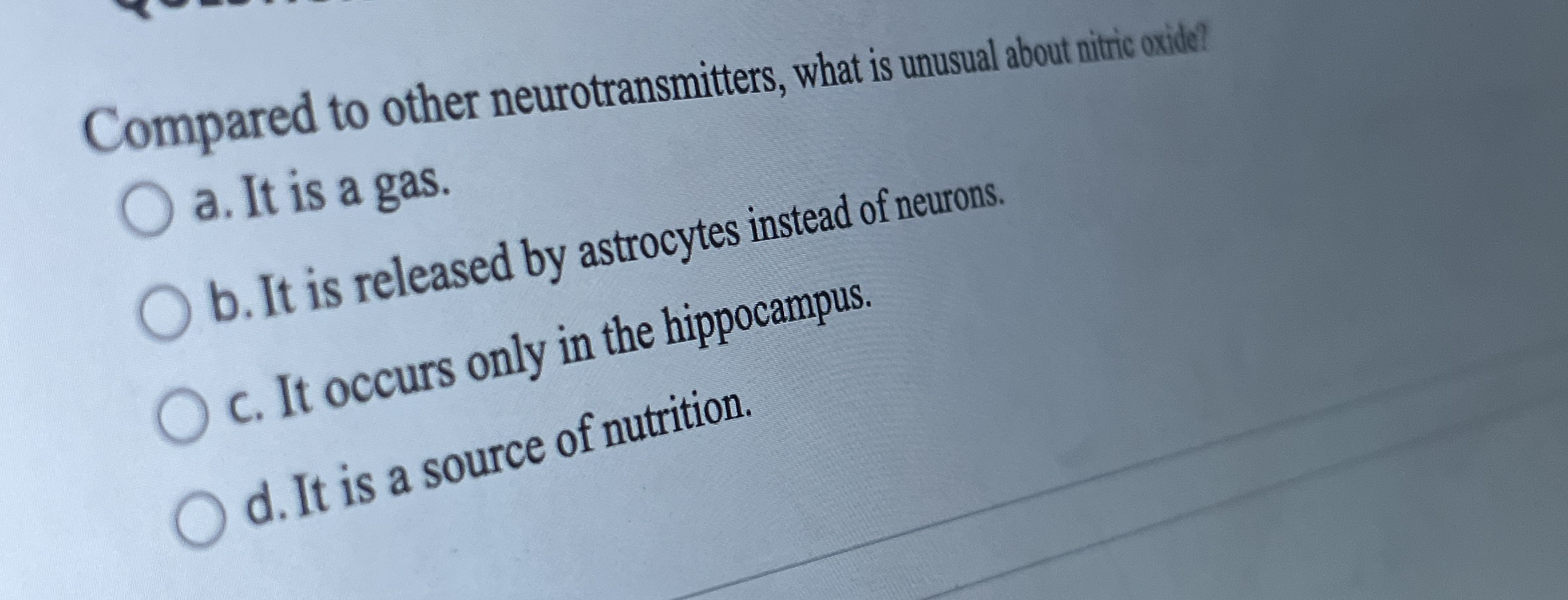 Solved Compared to other neurotransmitters, what is unussal | Chegg.com