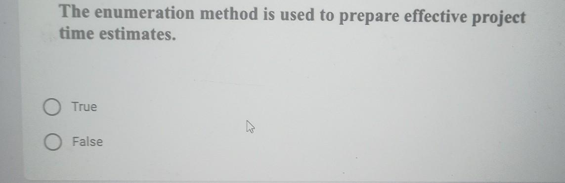 Solved The Enumeration Method Is Used To Prepare Effective