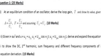 Solved At an equilibrium condition of an oscillator, derive | Chegg.com