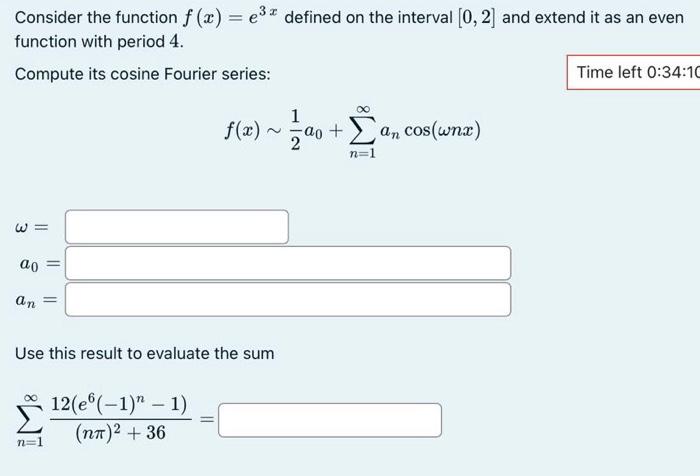 Solved Consider the function f(x)=e3x defined on the | Chegg.com