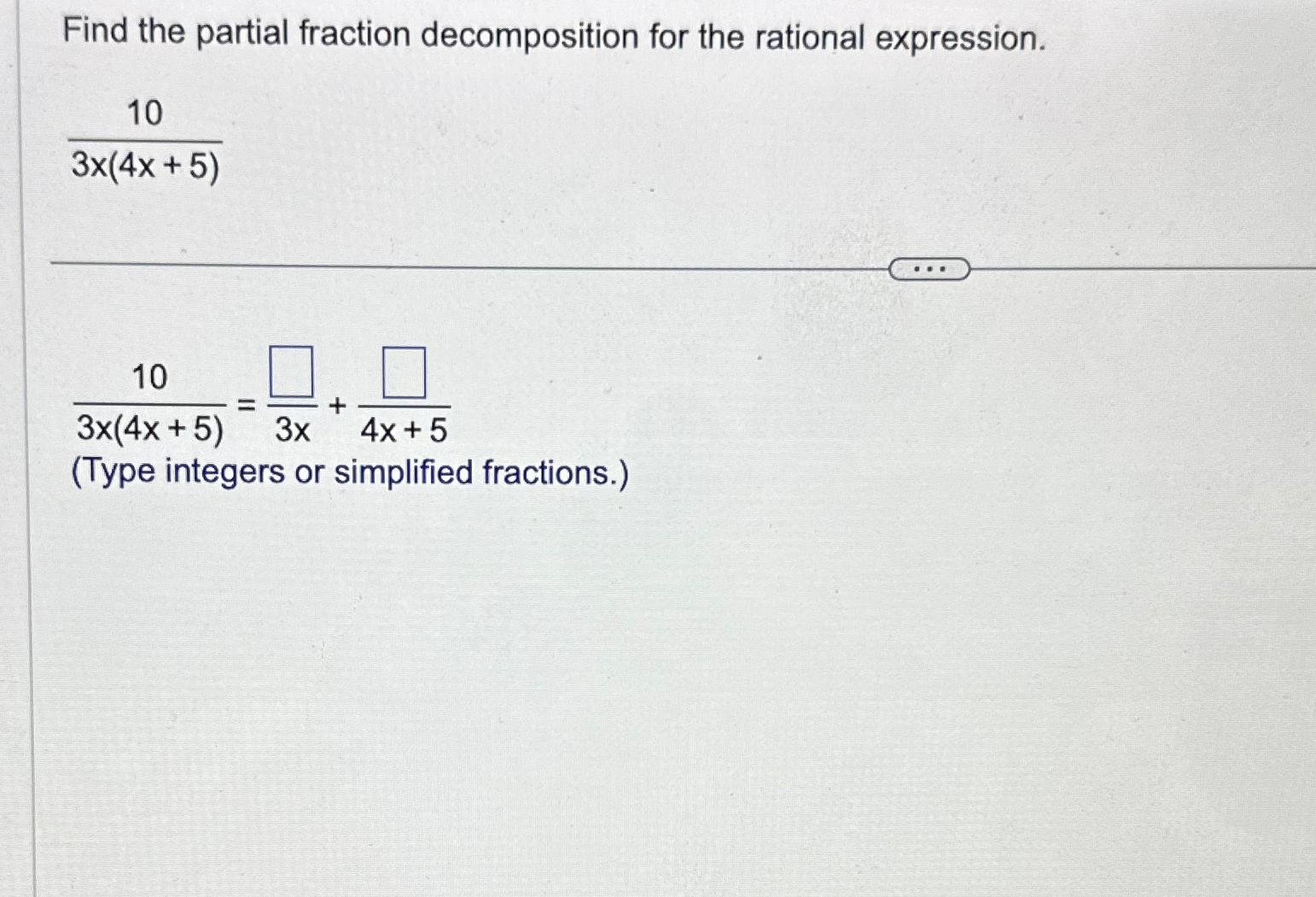 Find the partial fraction decomposition for the | Chegg.com