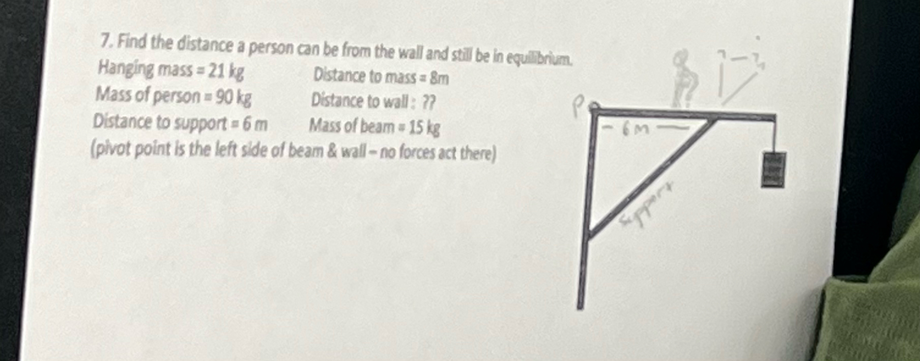 Solved Find the distance a person can be from the wall and | Chegg.com