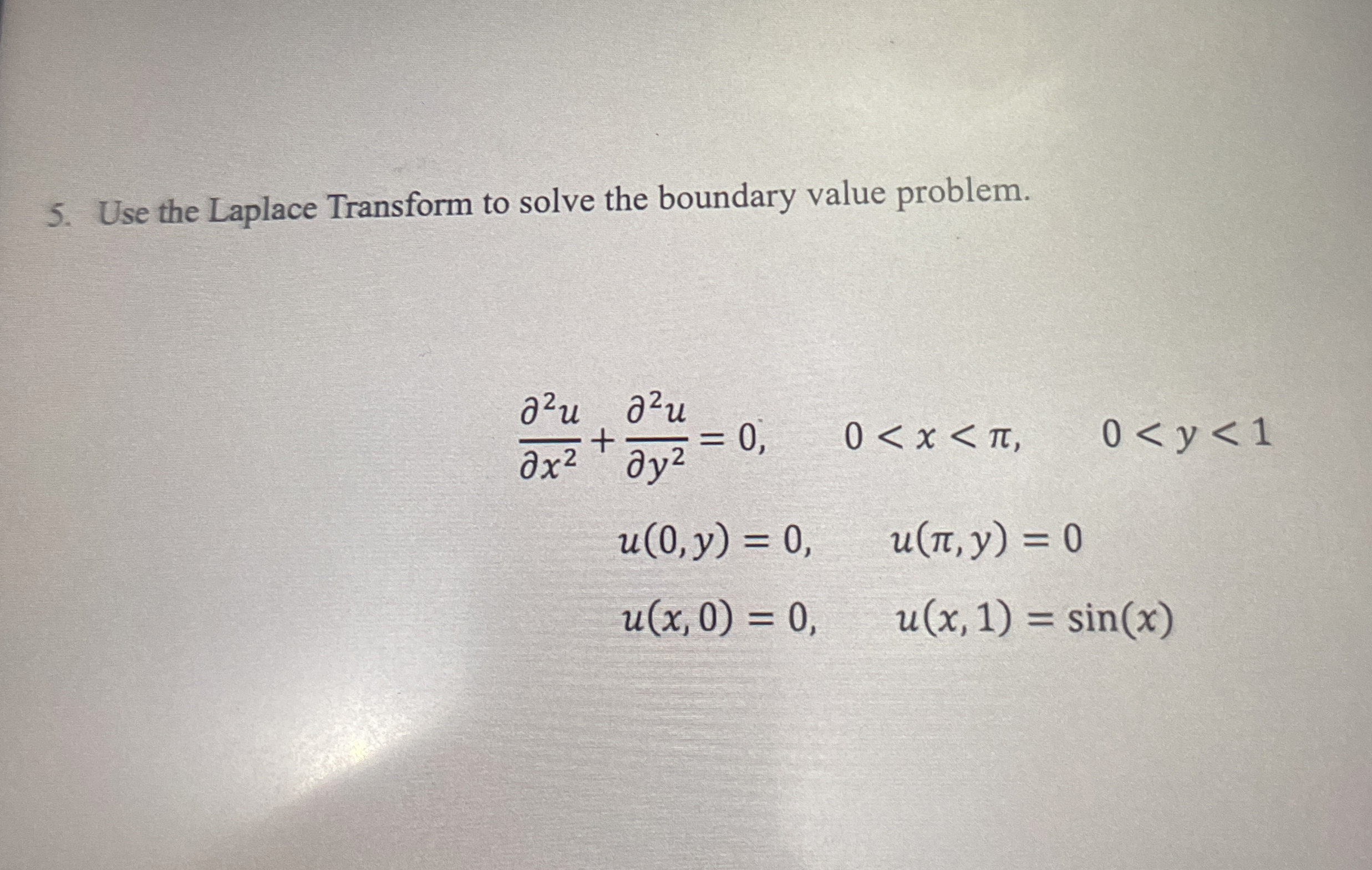 Solved Use the Laplace Transform to solve the boundary value | Chegg.com