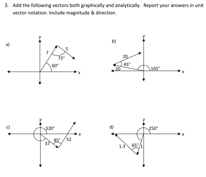 Solved 3. Add the following vectors both graphically and | Chegg.com