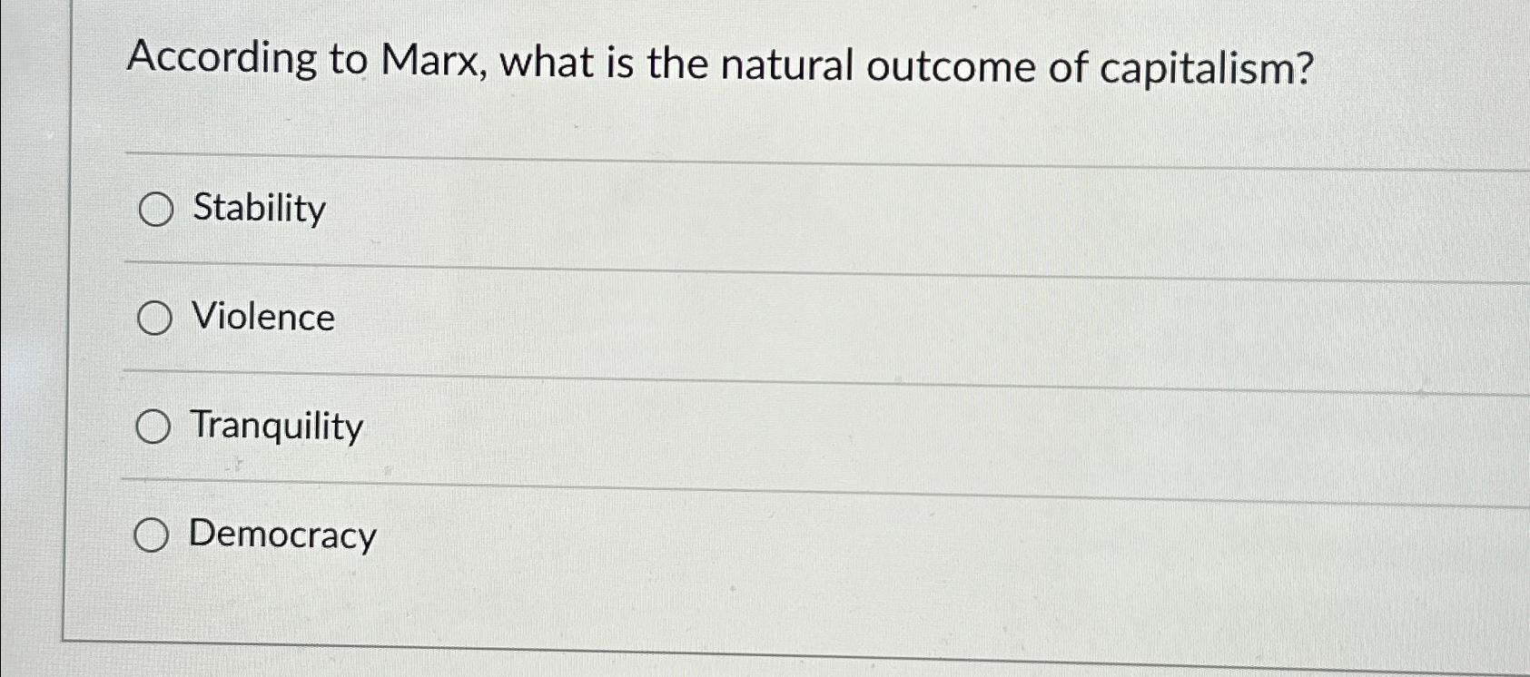 Solved According to Marx, what is the natural outcome of | Chegg.com