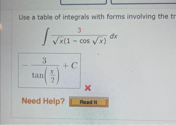 Solved Use a table of integrals with forms involving the | Chegg.com