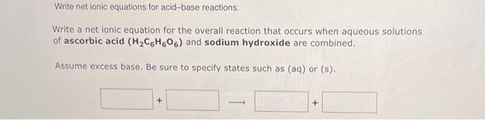 Solved Write net ionic equations for gas-forming reactions. | Chegg.com
