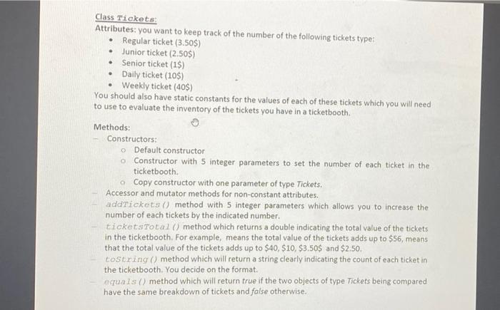 Solved Ticketbooth Simulator TICKET A ticketbooth handles | Chegg.com