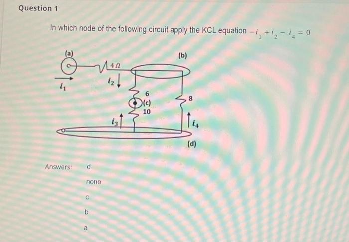 Solved In which node of the following circuit apply the KCL | Chegg.com
