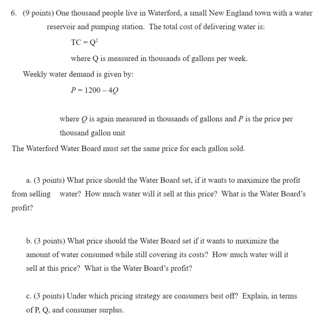 Solved (9 ﻿points) ﻿One thousand people live in Waterford, a | Chegg.com