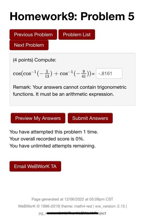 Solved Homework9: Problem 5 (4 points) Compute: | Chegg.com