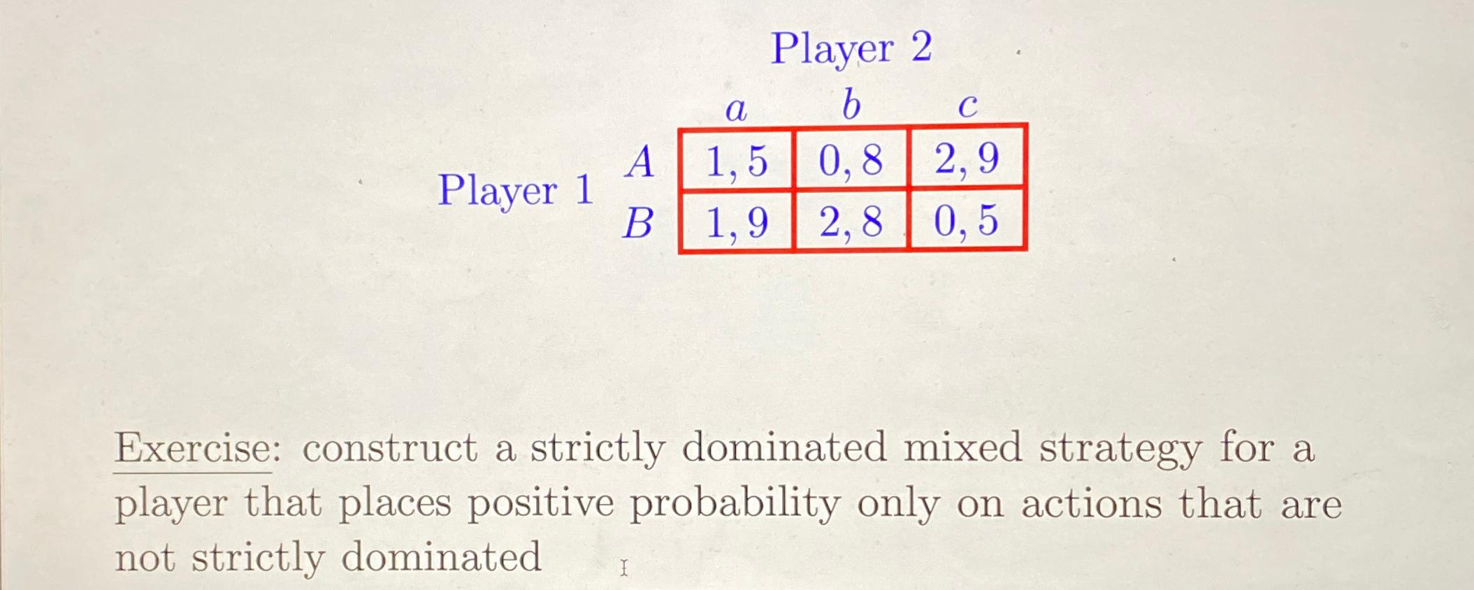 Solved Player 2Player 1\table[[,a,b,c | Chegg.com