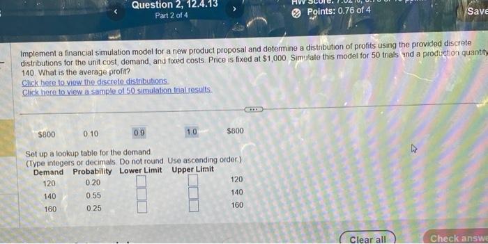 Solved Implement a financial simulation model for a new | Chegg.com