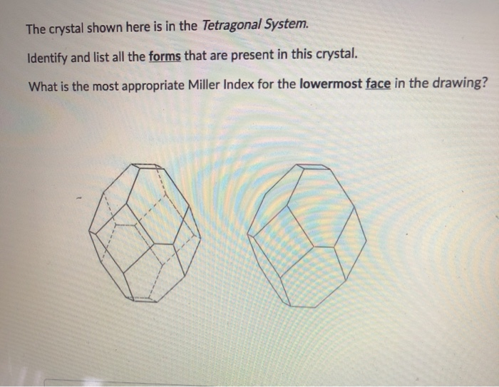 Solved The crystal shown here is in the Tetragonal System. | Chegg.com