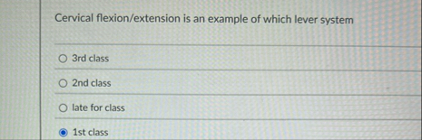 Solved Cervical flexion/extension is an example of which | Chegg.com