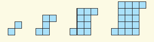 Solved: Look at the growing pattern below. How many squares wil ...
