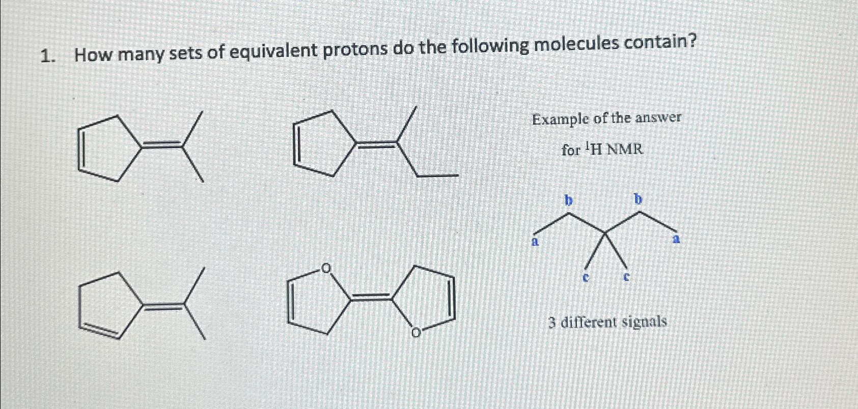 Solved How many sets of equivalent protons do the following | Chegg.com