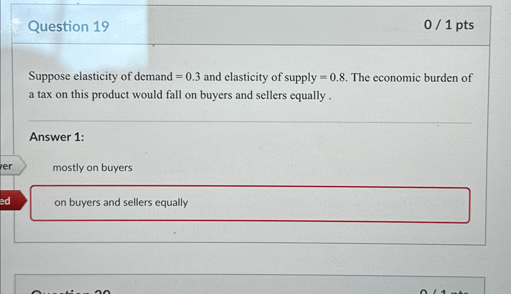 Solved Question 1901 ﻿ptsSuppose elasticity of demand =0.3 | Chegg.com