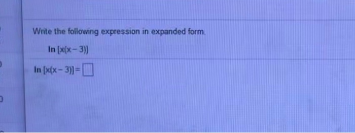 Solved Write the following expression in expanded form. In | Chegg.com