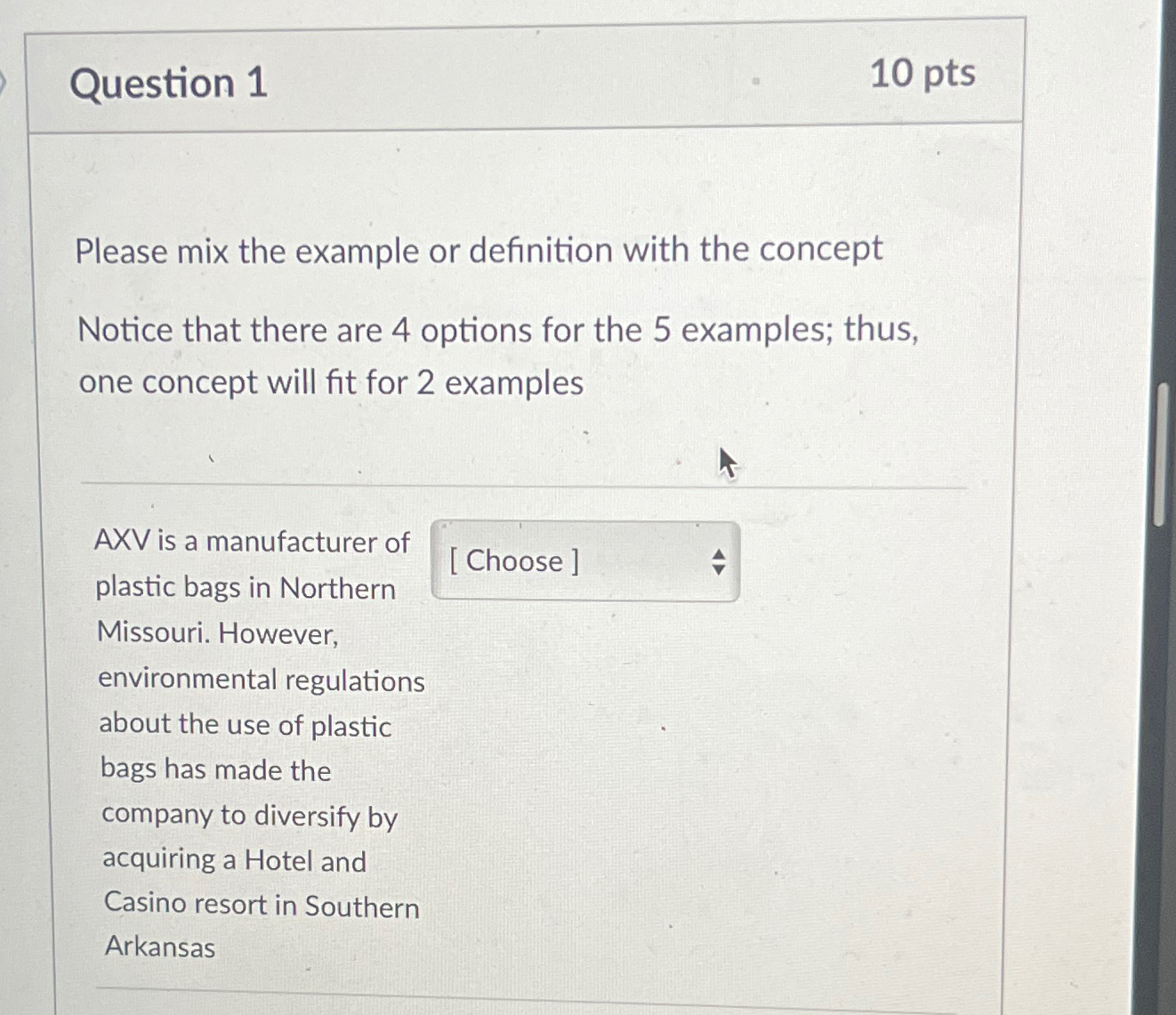 Solved Question 110ptsPlease mix the example or definition | Chegg.com