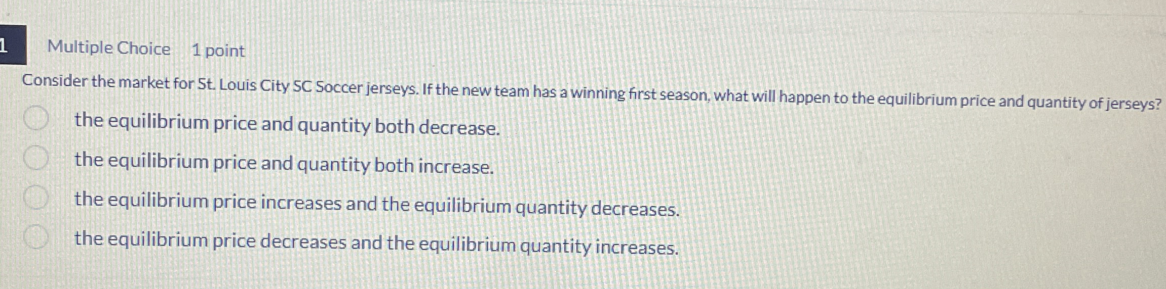 Solved Multiple Choice 1 ﻿pointConsider the market for 5 ﻿t. | Chegg.com
