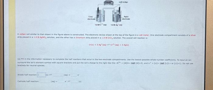 Solved cr(s)+3A4(nθ)→c3+(∞)+3A(s) brackets for neutral | Chegg.com