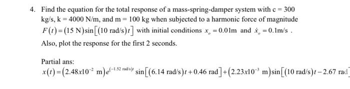 Solved 4. Find the equation for the total response of a | Chegg.com