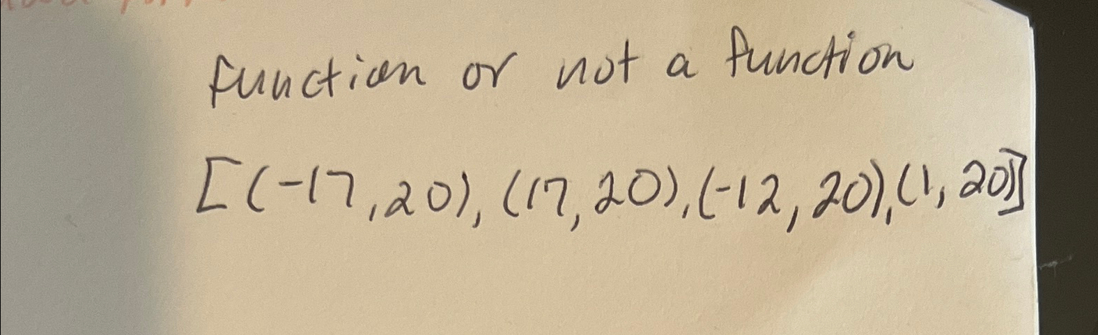 Solved function or not a | Chegg.com