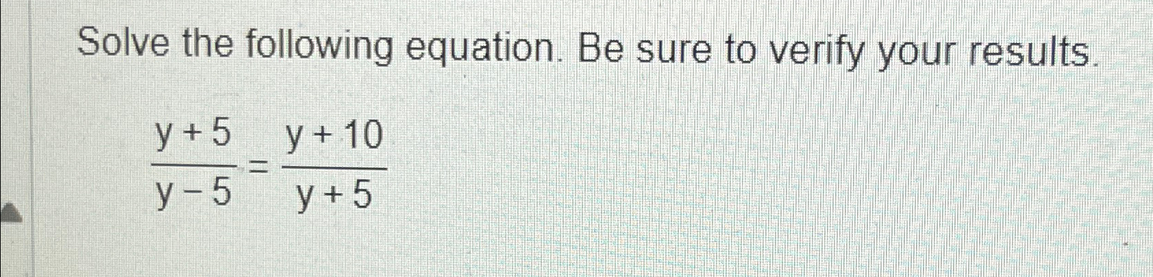 Solved Solve the following equation. Be sure to verify your | Chegg.com