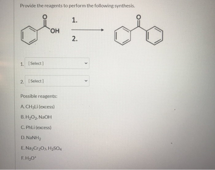 Solved Provide the reagents to perform the following | Chegg.com