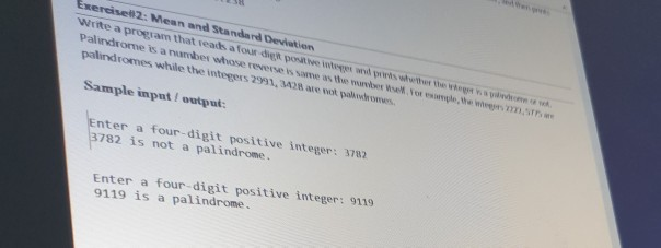 Solved Exercise 2: Mean and Standard Deviation Write a | Chegg.com