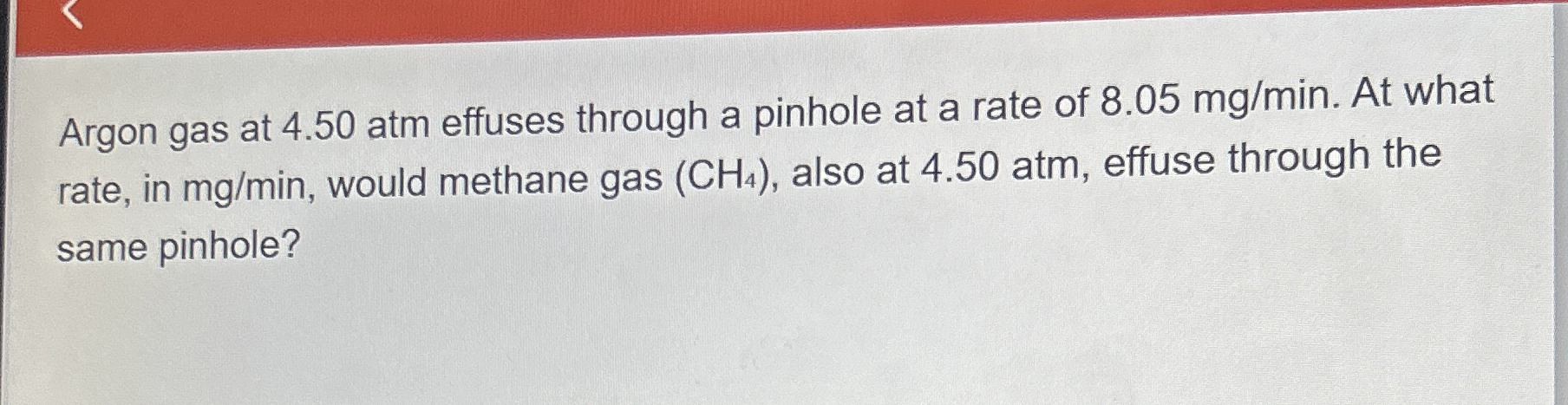 High Quality SOLUTION Argon gas at 4.50 ﻿atm effuses through a pinhole at a | Chegg.com
