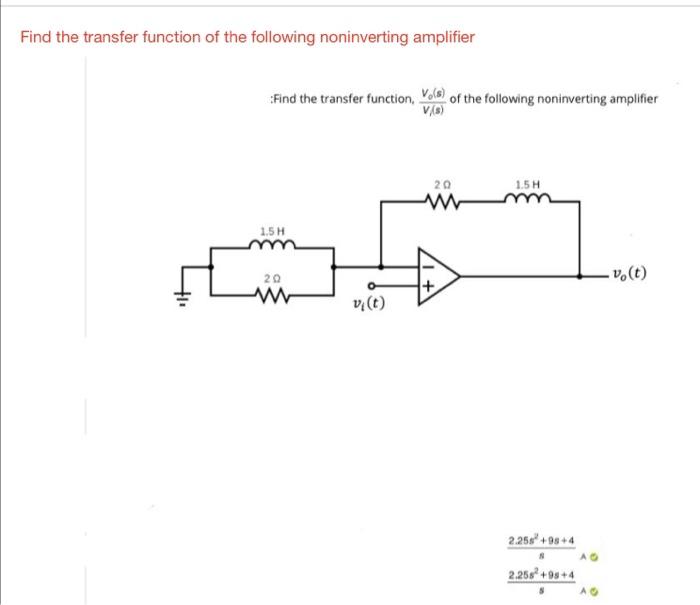 Solved Find the transfer function of the following | Chegg.com