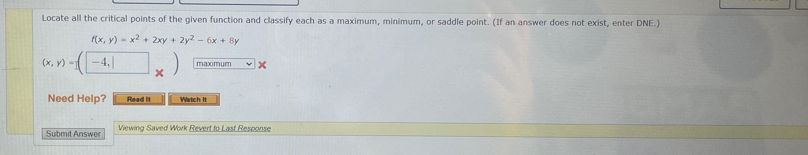 Solved Locate all the critical points of the given function | Chegg.com Solved Locate all the critical points of the given function | Chegg.com