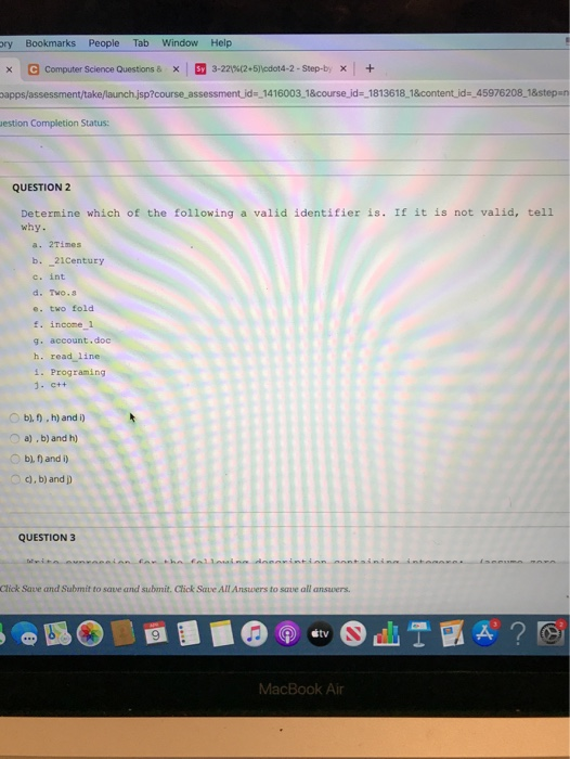 Solved ory Bookmarks People Tab Window Help X C Computer | Chegg.com