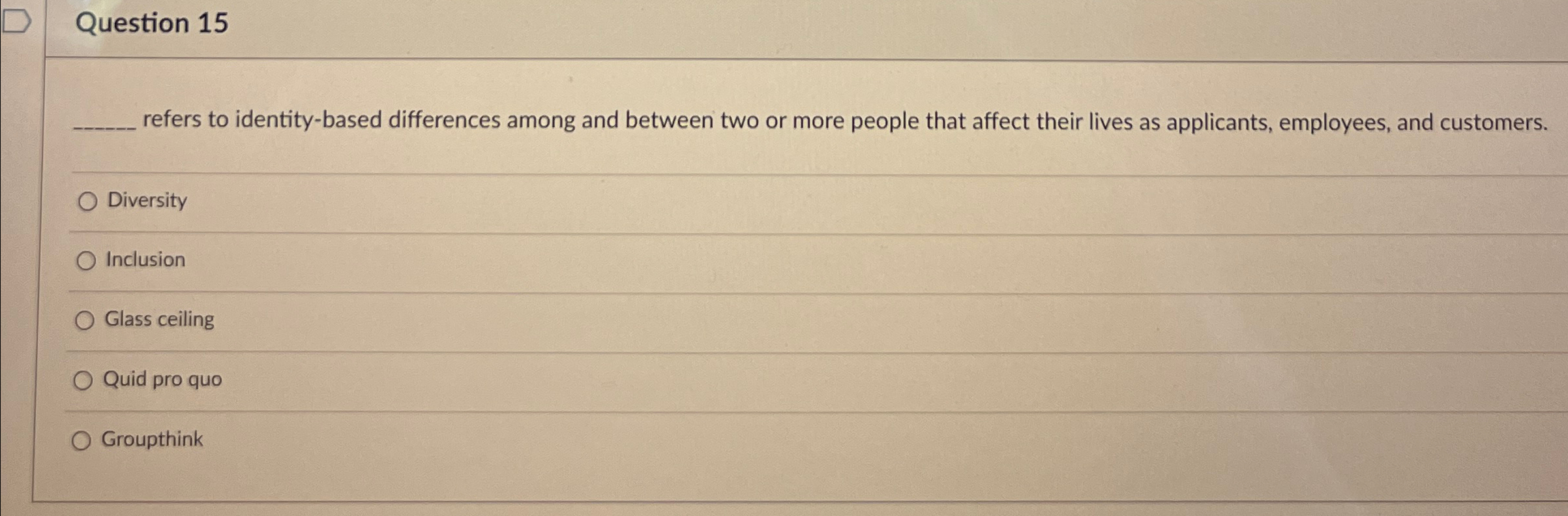Solved Question 15q, ﻿refers to identity-based differences | Chegg.com