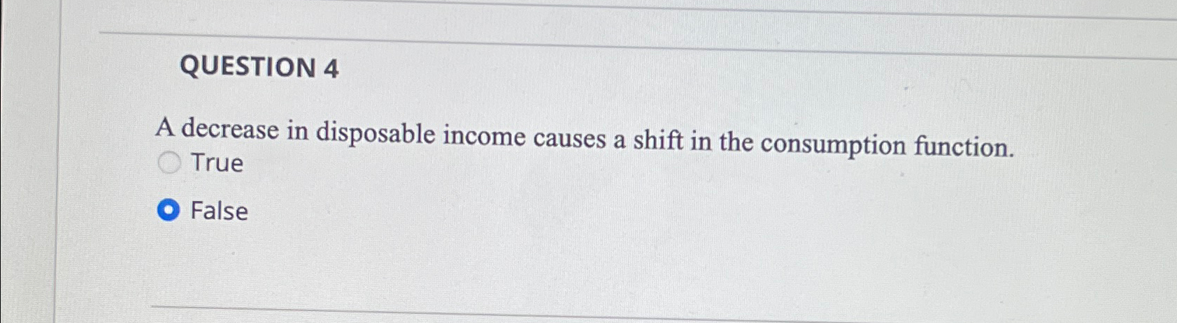 Solved QUESTION 4A decrease in disposable income causes a | Chegg.com