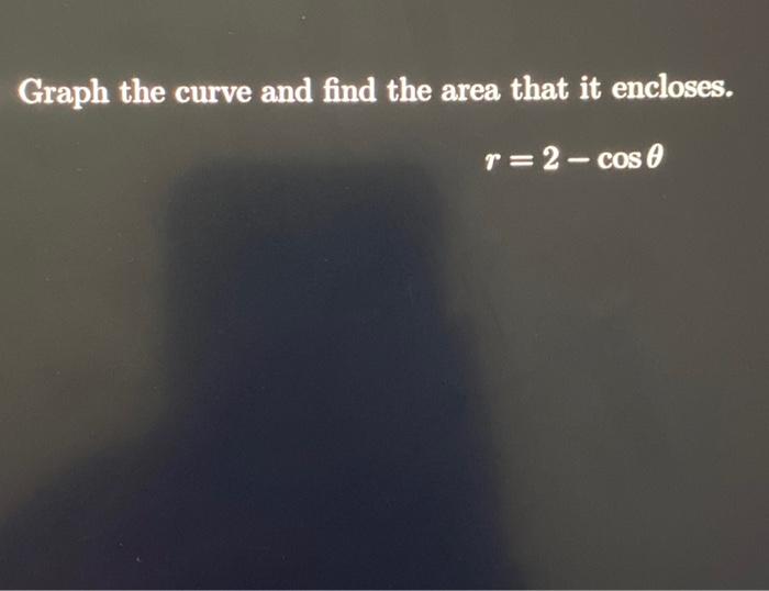 Solved Graph the curve and find the area that it encloses. | Chegg.com