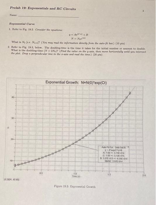 Solved Prelab 19: Exponentials and RC Circuits 3 Name | Chegg.com