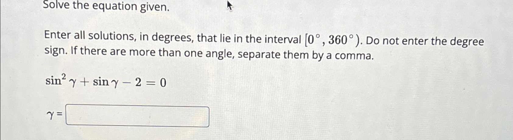 Solved Solve the equation given.Enter all solutions, in | Chegg.com
